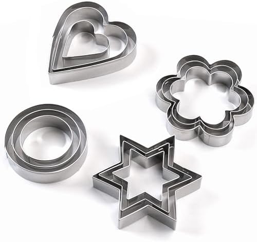 Amazon.com: Mini Cookie Cutters Set- Small Heart Star Flower Round ...