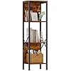 Amazon.com: Furologee 4 Tier Small Bookshelf with Back, Short Narrow ...
