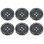 Pack of 6 Grey Sew on 20mm Round Buttons Flat 4 Holes 32L 32 Ligne ...