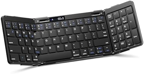 Amazon.com: seenda Folding Keyboard with Number Pad, Portable Foldable ...