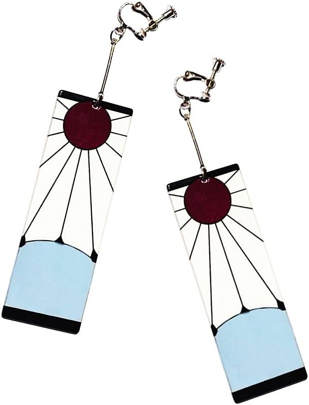 Amazon.com: Tanjiro Anime Cosplay Earrings, Kamado Tanjiro Hanafuda Ear ...