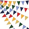 Amazon.com: 12M/40Ft Triangle Bunting Banner 42 Pcs Multicolored Fabric ...