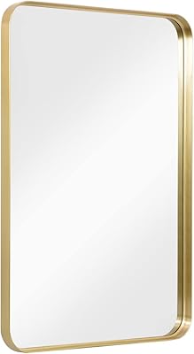 Amazon.com: MY SWANKY HOME Classic Contemporary Gold Metal Wall Mirror ...