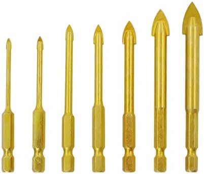 Mengshen Glass and Tile Drill Bits Set 3-12mm 7PCS, Tungsten Carbide ...
