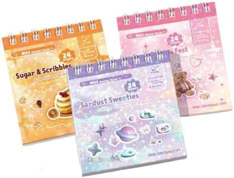 MANAKI ENTERPRISE Mini Sticker Book Set – 3 Design Glitter Stickers ...