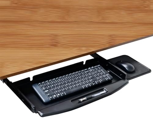 Amazon.com : Steel Sliding Keyboard Tray Under Desk 28"Lx10"W with 360 ...