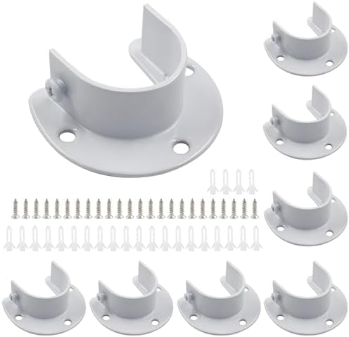 Amazon.com: BokWin 2 Pcs Rod Socket Holder 32mm/1.25 Inch Closet Rod ...