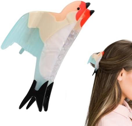 Amazon.com : Funky Bird Shaped Cellulose Acetate Claw Clips for Girls ...