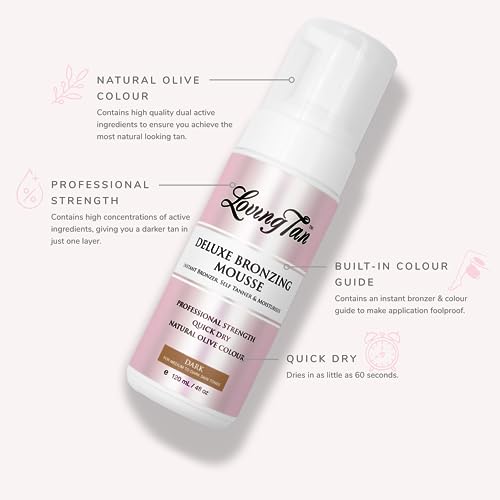 Loving Tan Deluxe Bronzing Mousse, Dark - Streak Free, Natural looking ...
