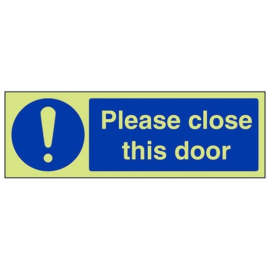Please Close This Door - Landscape Sign Board, Waterproof PVC Sticker ...