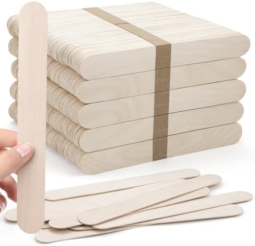 Amazon.com: WISYOK 8 inch Popsicle Sticks, 500 Pcs Jumbo Wood Craft ...