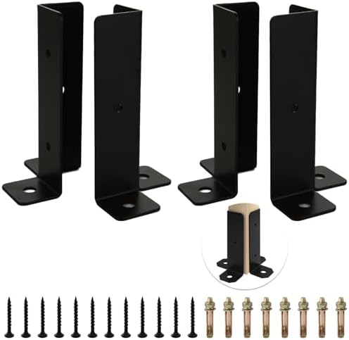 Wpbhk 4Pcs Adjustable Deck Post Anchor Base Brackets Fit 1.5x1.5,2x2 ...