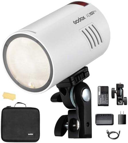 Amazon.com : Godox AD100pro Strobe Flash Light Portable 100Ws 2600mAh ...