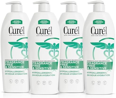 Amazon.com : Curel Fragrance Free Lotion, Sensitive Hypoallergenic ...