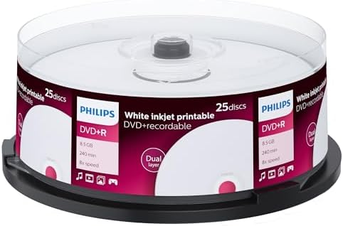 Philips DVD + R De 8,5 GB / 120 Min/DL 8X Tarrina (25 Disc) : Amazon.es ...