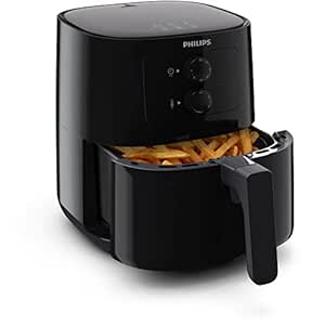 PHILIPS Air fryer for Home, 4.1 Liter, with RapidAir Technology (Black), with additional 1 Yr ...