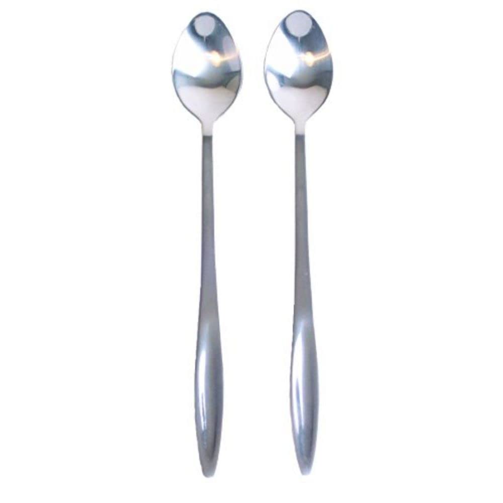 Chef Aid Stainless Steel Long Handled Spoon Set (Pack of 2) -Silver ...
