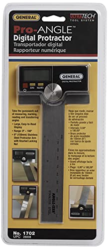 Snapklik.com : 1702 6-Inch Stainless Steel Pivoting Arm Digital Protractor