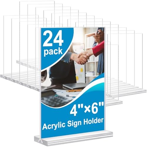 Amazon.com: Dynta Acrylic Sign Holder 4x6 Inches 18 Pack Double Sided T ...