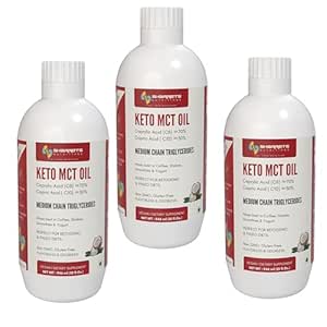 Sharrets Keto MCT Oil 3 x 32 Fl Oz - C8 C10 70:30 - Fuel Your Athlete's Body with Pure Medium ...