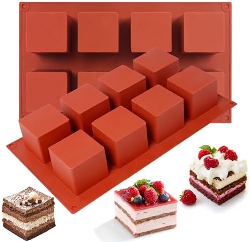 Amazon.com: JOERSH Cube Cake Silicone Mold | 2" x 2" x 2" 3D Square ...