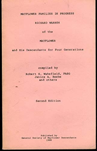Mayflower Families In Progress Richard Warren Of The Mayflower And His ...