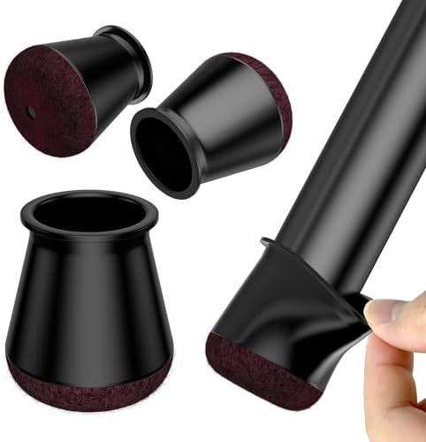 Septeamay Chair Leg Floor Protectors, 32 Pcs Small Black Round Silicone ...