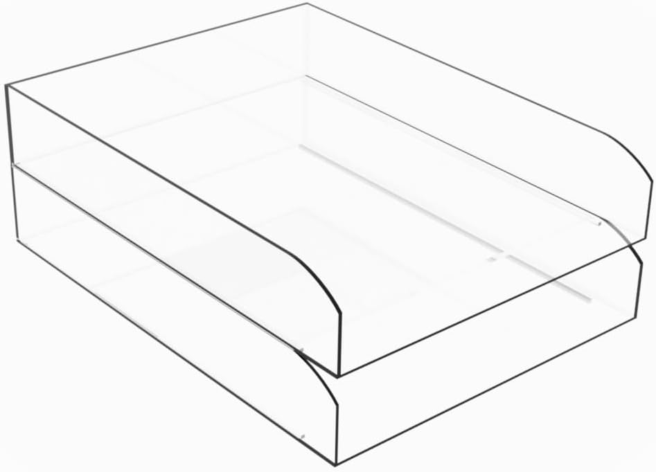 Amazon.com: Clear Paper Tray, Set of 2 Office Organization and Storage ...
