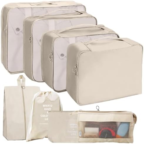 7 Pcs Suitcase Organiser Set, Multifunctional Travel Organiser, Packing ...