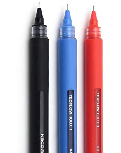 Kaco Tecflow Roller Pen - Blue Ink - Pack of 10 : Amazon.in: Office ...