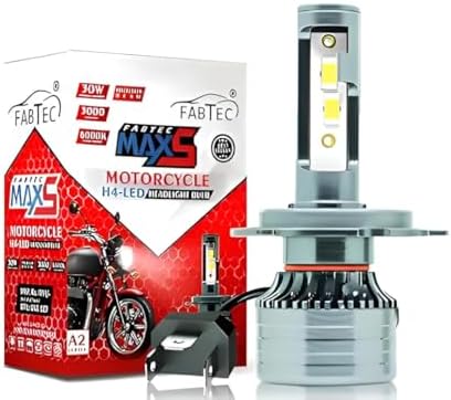 FABTEC Max5 H4 LED Headlight Bulbs for Bikes, Motorcycles & Scooty 30w ...