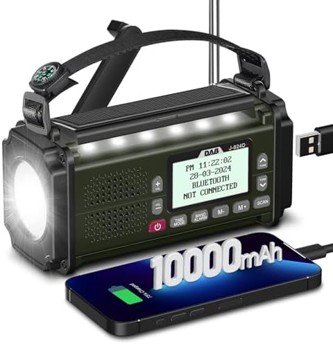 PRUNUS J-924 Digital Radio DAB/DAB+/UKW, Kurbelradio Notfall mit ...