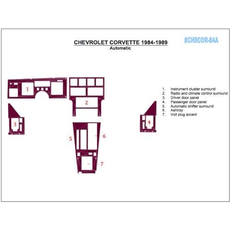 Amazon.com: Chevrolet Chevy Corvette C-4 C4 C 4 Interior Wood Dash Trim ...