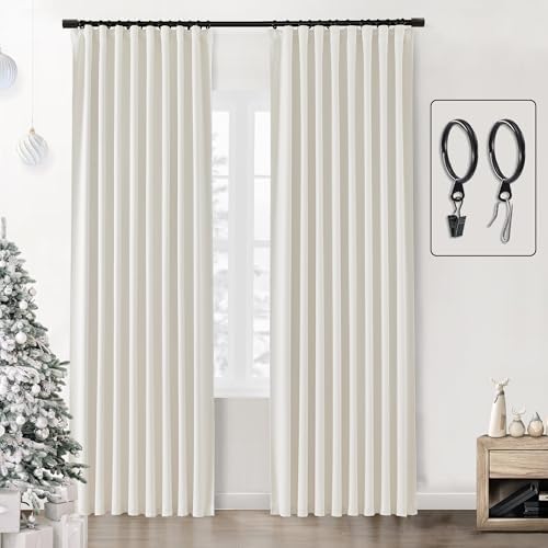Amazon.com: 120 Inch Curtains 120 Inches Long Blackout,Cream 10 FT ...