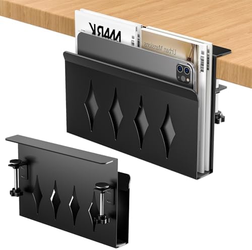 Amazon.com: MAYZOLOP Desk Side Storage Organizer, Laptop Clamp-On Shelf ...