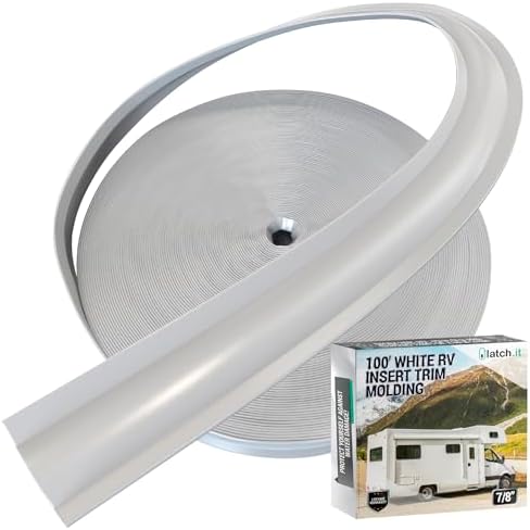 LATCH.IT RV Trim Molding Insert 7/8" (White) | 100’ RV Weather ...