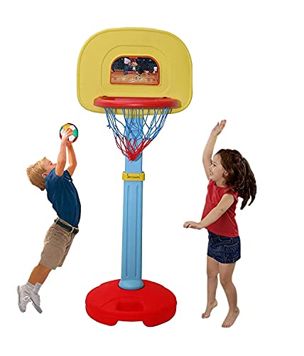 RUDRAMS Basketball Set for Kids║ Adjustable Portable Basketball Hoop ...
