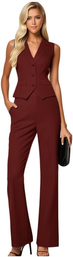 Ensemble gilet et pantalon 2 pièces pour femme - Blazer, smoking - Sans ...