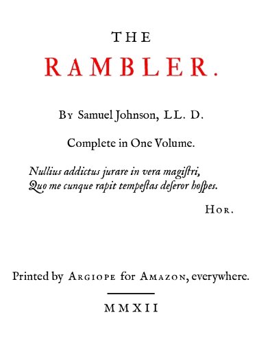 The Rambler eBook : Johnson, Samuel: Amazon.co.uk: Kindle Store