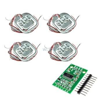 4Pcs 50kg Human Scale Load Cell Weight Sensors+HX711 AD Module Body ...