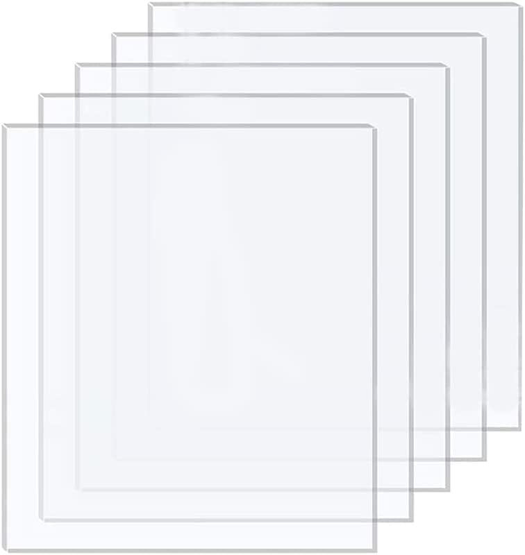 XUBX 5 Pieces 15x20cm 5mm Clear Acrylic Sheets, Transparent Plexiglass ...