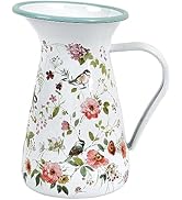 Amazon.com: Enamel Pitcher with Wide Handle Vintage Metal Farmhouse ...