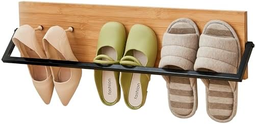 Amazon.com: Wenqik 4 Pcs Wall Mounted Shoe Rack 30 Inch Rustic Wood ...