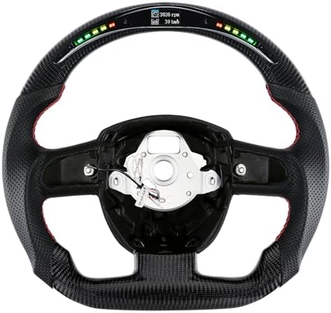 Amazon.com: MOTAFAR Real Carbon Fiber Steering Wheel, D-shaped LED ...