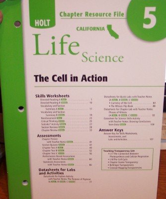Holt Science & Technology California: Chapter Resource File Chapter 5 ...