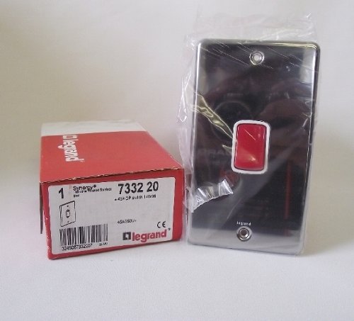 LEGRAND Polished Stainless Steel Chrome Cooker Control Switch 45A FREE ...