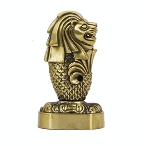 Antique finish Singapore Souvenir Merlion Metal Miniature Statue 6.5 ...