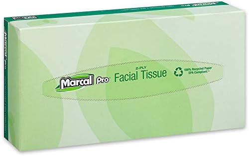 Amazon.com: Marcal Pro 100% Recycled Facial Tissue, 4.5" x 8.6" x 1.8 ...