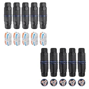 MELIFE Waterproof 5PCS 2 Way Electrical Cable Connector + 5PCS 3 Pin ...