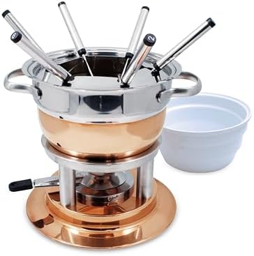 Swissmar F66415 Lausanne Fondue Set 11-Piece, Copper/Stainless Steel, 1 ...